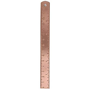 Straight Ruler Vintage Brass Handy Straight Ruler Metal Copper Bookmark with Cm Inch Dual Scale for Line Drawing (Copper)