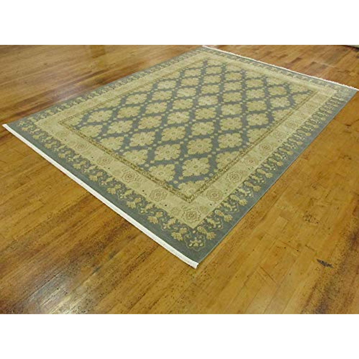 Unique Loom Edinburgh Collection Area Rug-Zinnia, 9 ft x 12 ft, Blue/Beige