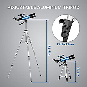 AOMEKIE Telescopes for Kids with K6/25 Eyepieces Telescopes for Astronomy Beginners and Adults with Adjustable Tripod 70mm Astronomical Telescopes with Phone Adapter Children's Day Gifts for Kids