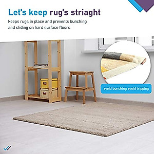 DoubleCheck Products Rug Gripper Non Slip Rug Pad Underlay Liner for Hardwood Floors Supper Grip Thick Padding Adds Cushion Prevents Sliding Size 2 X 4