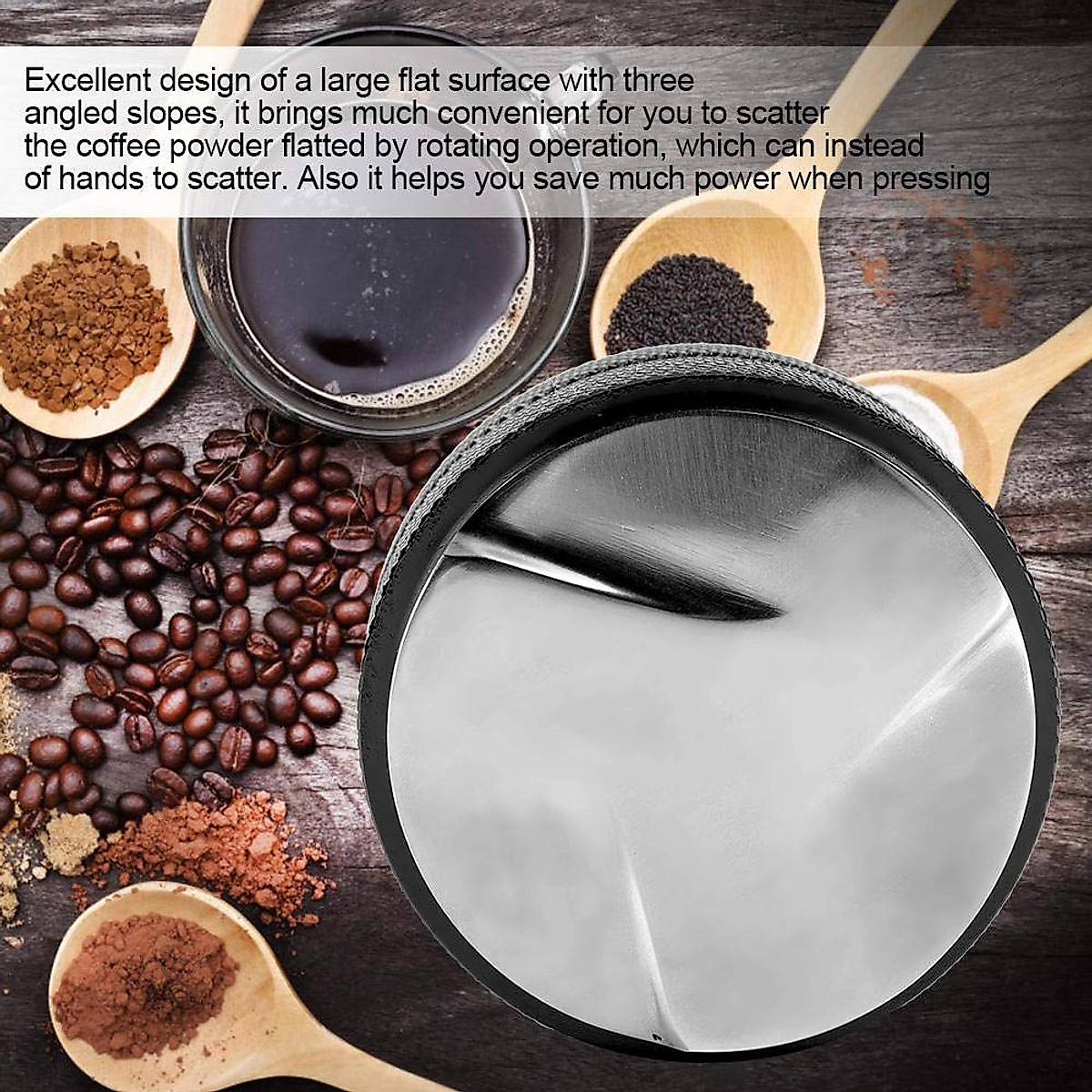 FastUU Espresso Tamper, Coffee Tamper, Anti-Slip Adjustable Height for Coffee Making for Barista(Black)