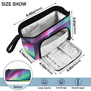 Glaphy Colorful Northern Lights Aurora Borealis Pencil Case Large Capacity Pencil Pouch Bag Pen Carrying Case Zipper Storage Stationery Bag for Office College School