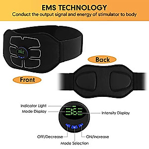 MarCoolTrip MZ ABS Stimulator,Ab Machine,Abdominal Toning Belt Workout Portable Ab Stimulator Home Office Fitness Workout Equipment for Abdomen