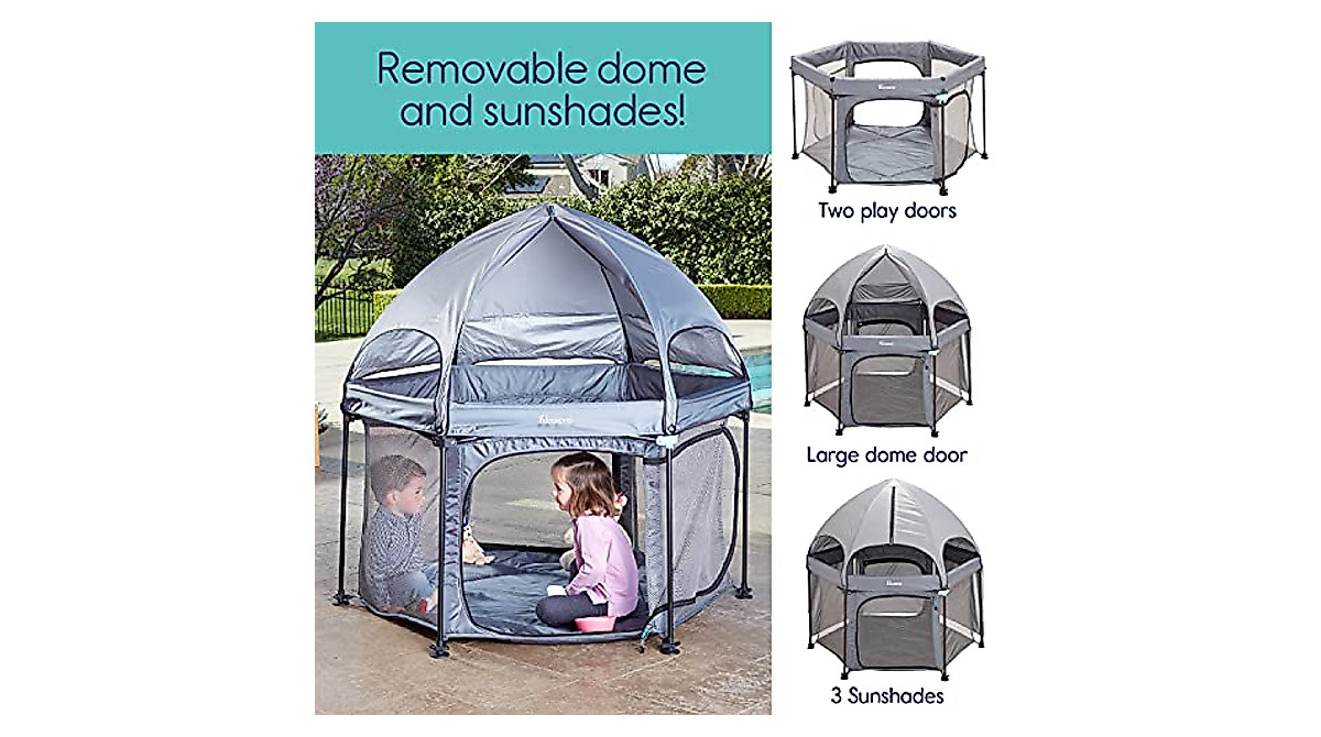 Hiccapop PlayPod Baby Playpen with Canopy – Portable Fun