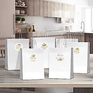 80 Little Princess Thank You Stickers, Gold Crown Birthday Party Stickers, Perfect for Girls Baby Shower Birthday Party Favors (2 Inch)