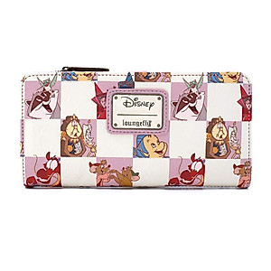 Loungefly x Disney Princess Sidekicks Rose Checker Allover Print Wallet