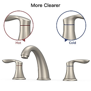 Bathroom Sink Faucet, Faucet for Bathroom Sink, Widespread Brushed Nickel Bathroom Faucet 3 Hole with Stainless Steel Pop Up Drain and cUPC Lead-Free Hose - (Brushed Nickel 2 Packs)