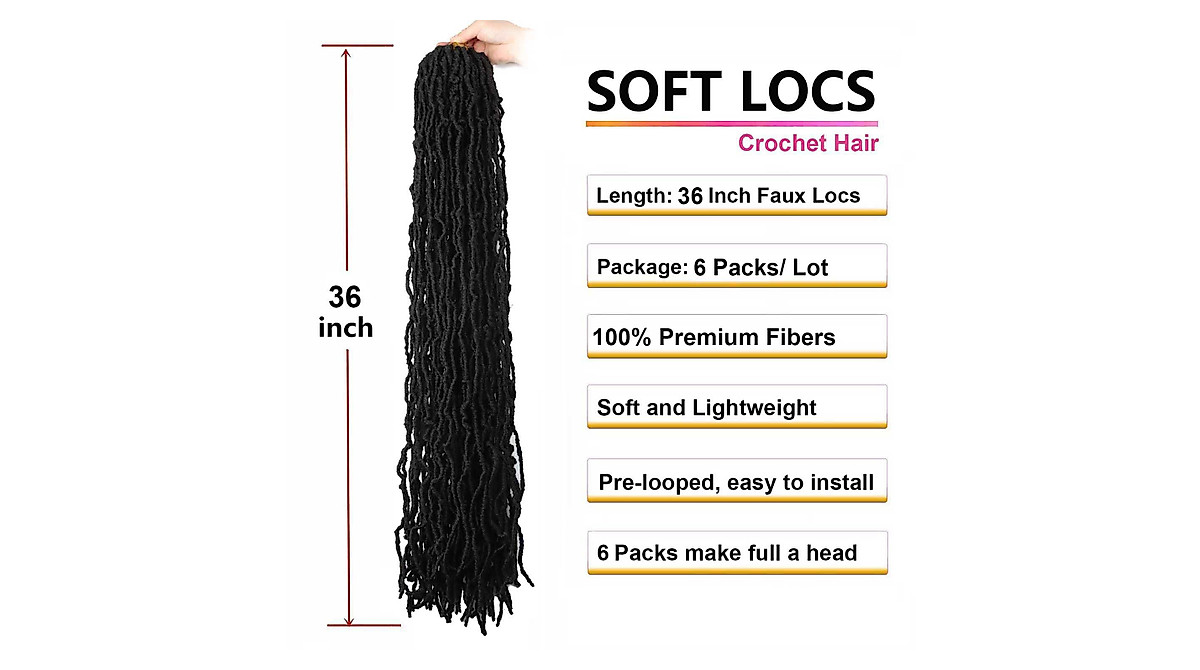 Premium 36 Inch Faux Locs Crochet Hair for Black Women