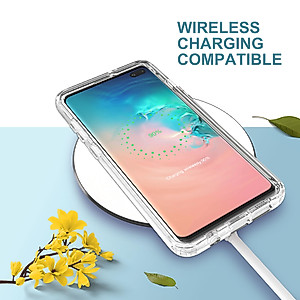 ULAK Galaxy S10 Plus Case, Slim fit Transparent Heavy Duty Shockproof Rugged Protection Case Soft TPU Protective Cover for Samsung Galaxy S10+ Plus 6.4 inch, Crystal Clear