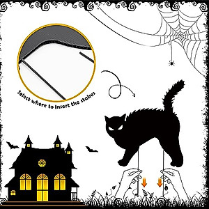 6 Pack Black Cat Halloween Decor Yard Signs with Stakes,Halloween Decorations Outdoor, Scary Silhouette with Glow in Dark Eyes for Outdoor Yard Lawn Garden Halloween Decor