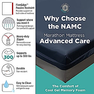 Marathon by NAMC Advanced Care 80" X 36" X 6" Hospital Bed Memory Foam Mattress