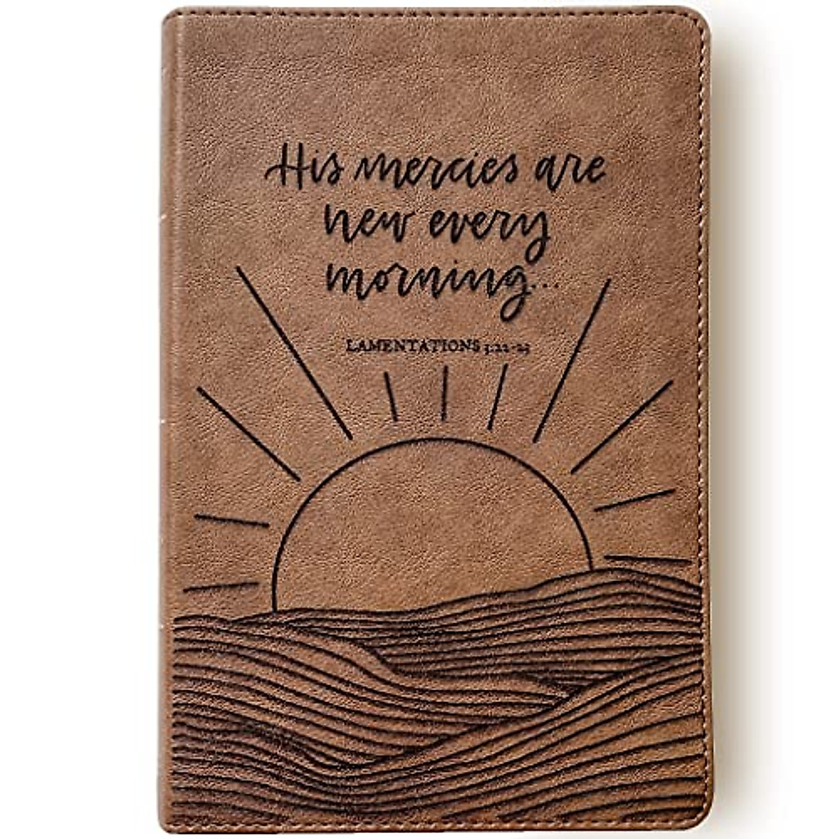 Hand Illustrated and Laser Engraved KJV Bible, Leathertouch Brown, Perfect Gift for Wedding, Baptism, Graduation or Birthday…