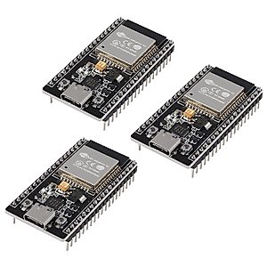 AITRIP 3PCS 38Pins Type-C USB ESP32S ESP32 ESP-WROOM-32 Development Board 2.4GHz WiFi Dual Cores Microcontroller Integrated with Antenna RF Low Noise Amplifiers Filters for Arduino IDE