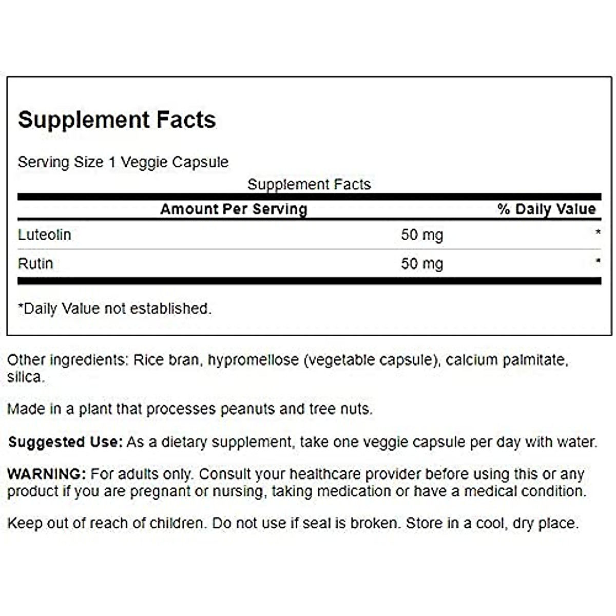 Swanson Luteolin Complex w/Rutin - Brain Support Supplement Promoting Memory, Mood & Cognitive Health - Natural Formula to Help Maintain Nervous System - (30 Veggie Capsules)