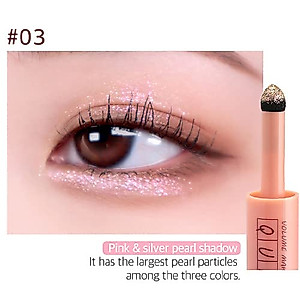 CORINGCO Shimmer Glitter Eye Maker Volume Eyeshadow Stick Quick-Hara Glitter Eye Makeup K-Beauty #03 Milky Way Moonlight Long Lasting Sparkle Glow Light