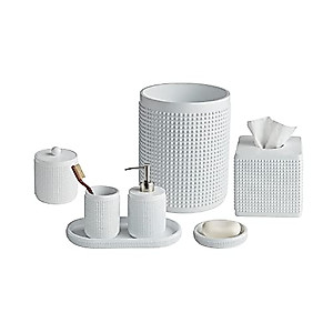 Roselli Trading Company Milano Bath Canister, White