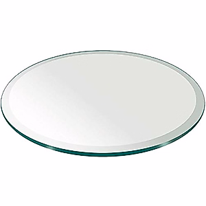 Milan Round 3/8" Bevel Edge Glass Top, 30 Inch, Clear