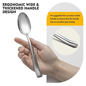 Heavy Duty Silverware Set for 8, EIUBUIE 40 Piece Stainless Steel Flatware Cutlery Set, Durable Kitchen Eating Utensils Tableware Sets Including Fork Spoon Knife Set, Mirror Polished, Dishwasher Safe