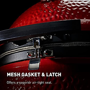 Kamado Joe KJ23RHC Classic Joe II 18-inch Charcoal Grill with Cart and Side Shelves, Blaze Red