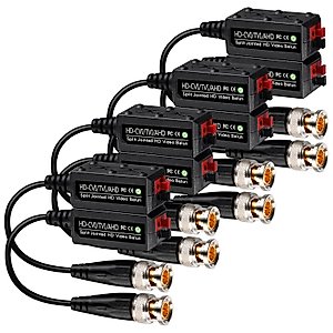 VIMVIP [Upgraded 4 Pairs Split Joint Mini CCTV BNC HD-CVI/TVI/AHD Passive Video Balun Transceiver