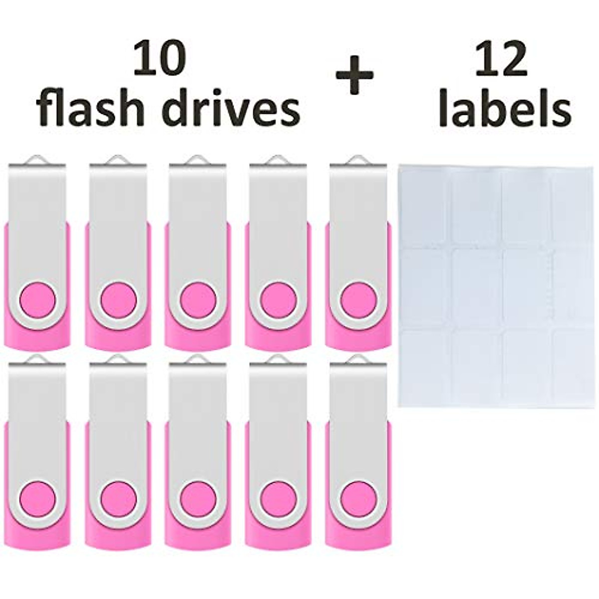 Stylish 10-Pack of Enfain 8GB USB Memory Sticks in Pink - Convenient and Durable for Everyday Use