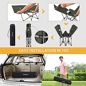 KingCamp Camping Cot Heavy Duty Camping Cots for Adults Oversized Portable Folding Sleeping Cot for Travel Outdoors Vacation Home Office Nap Camping Bed Cots