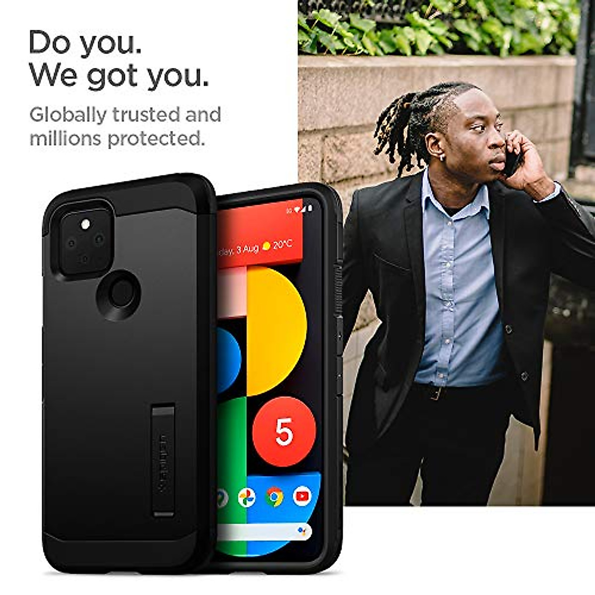 Spigen Tough Armor Designed for Pixel 5 Case (2020) - Black