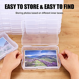 Find Scrapblooms Photo Storage Box with 18 Inner 5" x 7" Clear Photo Case,Craft Storage box for card,stickers,seed,craft supply,Craft Tool Bag For Women