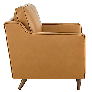 Modway Impart Upholstered Genuine Leather Armchair in Tan