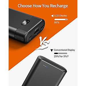 AIDEAZ Wireless Power Bank Portable Charger, USB-C 20000mah Battery Pack Fast Charging with LCD Display, Powerful Portable Charger compatible with iPhone12 Mini/12/12 Pro/12 Pro Max/11 Pro/XS and More