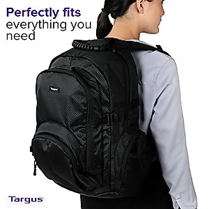 Targus Travel Laptop backpack, Lightweight 20L Work plus school Bag, Commuters rucksack, Anti Theft multi-pocket, Waterproof back packs for Men and Women, Fits 15.4-16 inch Laptop, Black (CN600)