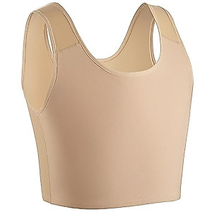 XUJI Women Transgender FTM Breathable Half Chest Binder (K, L)