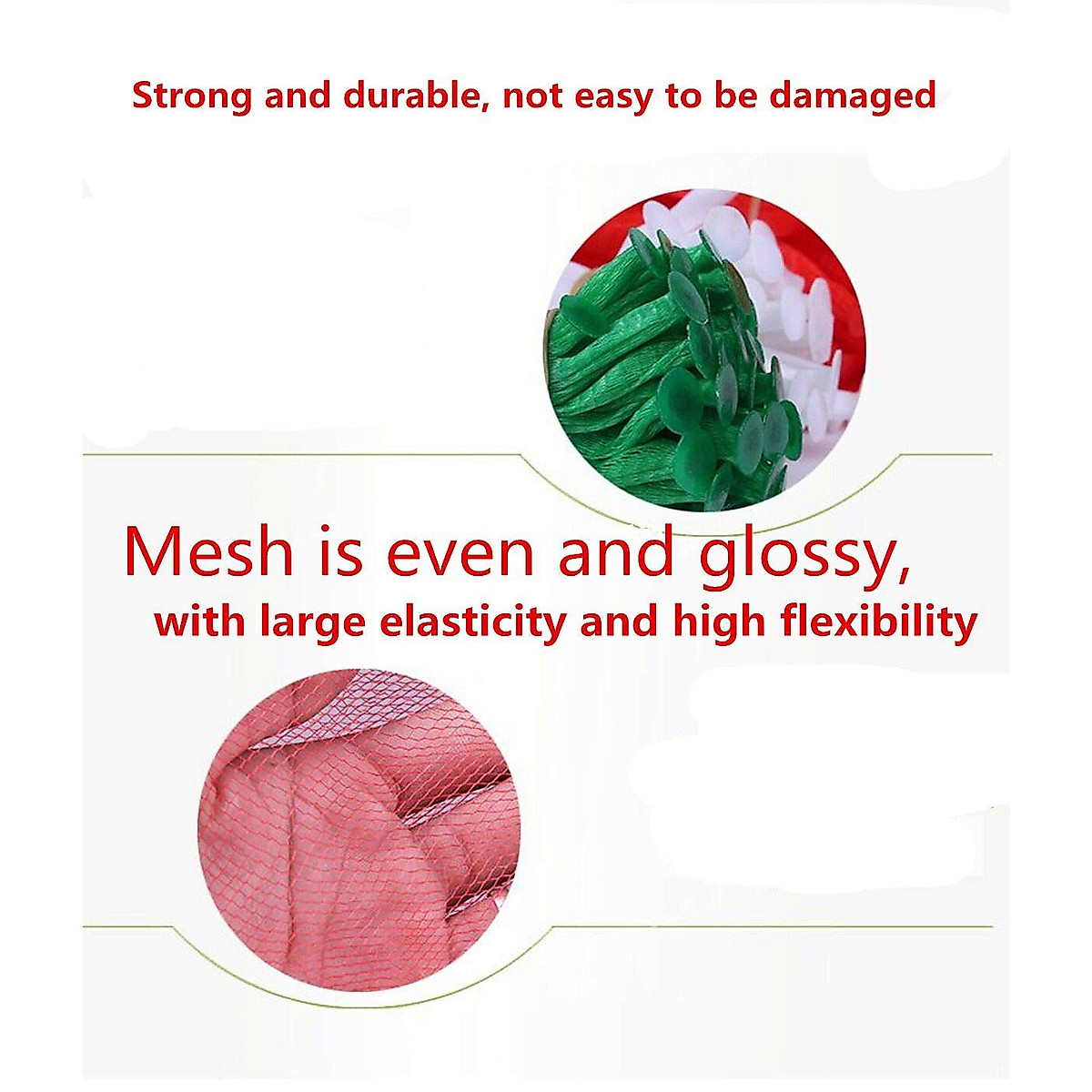 Reusable Produce Bag 15 inch mesh Storage Bags Comes with Loop-Style Closures for Grocery Shopping & Storage of Fruit Vegetable seadfood Garden Produce-Eco Friendly Net Bags 100pack