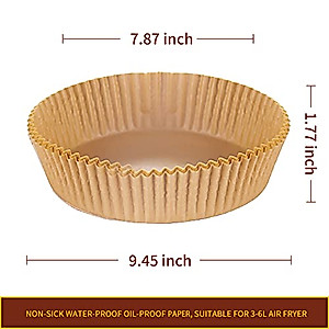 Air Fryer Disposable Parchment Paper, 100PCS Parchment Paper for Baking Roasting Microwave, Non-stick Oil-proof Paper Parchment for Air Fryer(7.87inch)(100pcs)