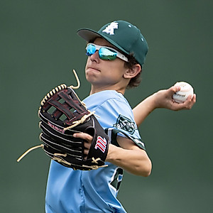 Marucci boys Right Hand Thrower Baseball Glove, BLACK/CAMEL, 11 inch US