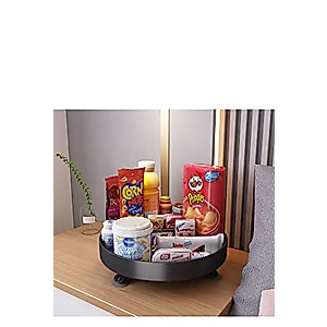 HAIZLUOP Lazy Susan Organizer, 1pc Under Sink Organizer, 10 Inch Spinning Spice Rack for Storing Condiments, Bottles, Black