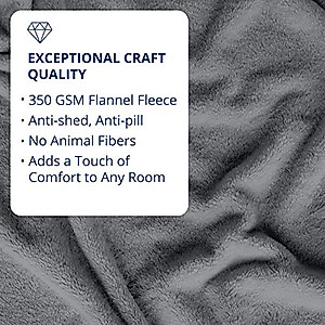 ViscoSoft Winter Fleece Blanket Twin Size / Twin XL - Extra Long Soft & Plush Comforter, Lightweight Design - Light Gray Throw Blanket for Sofa, Bed, Couch, All Seasons, Pets