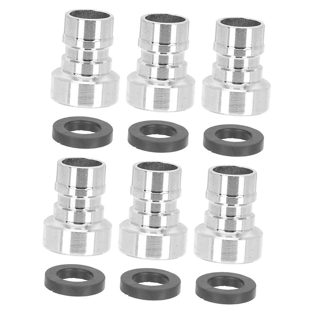 6pcs Washing Machine Adapter Stainless-Steel Basin Connector Metal Faucet Adapter Toilet Sink Faucet Adapters Metal Faucet Connector Tap Adapter Faucet Adapter Accessory
