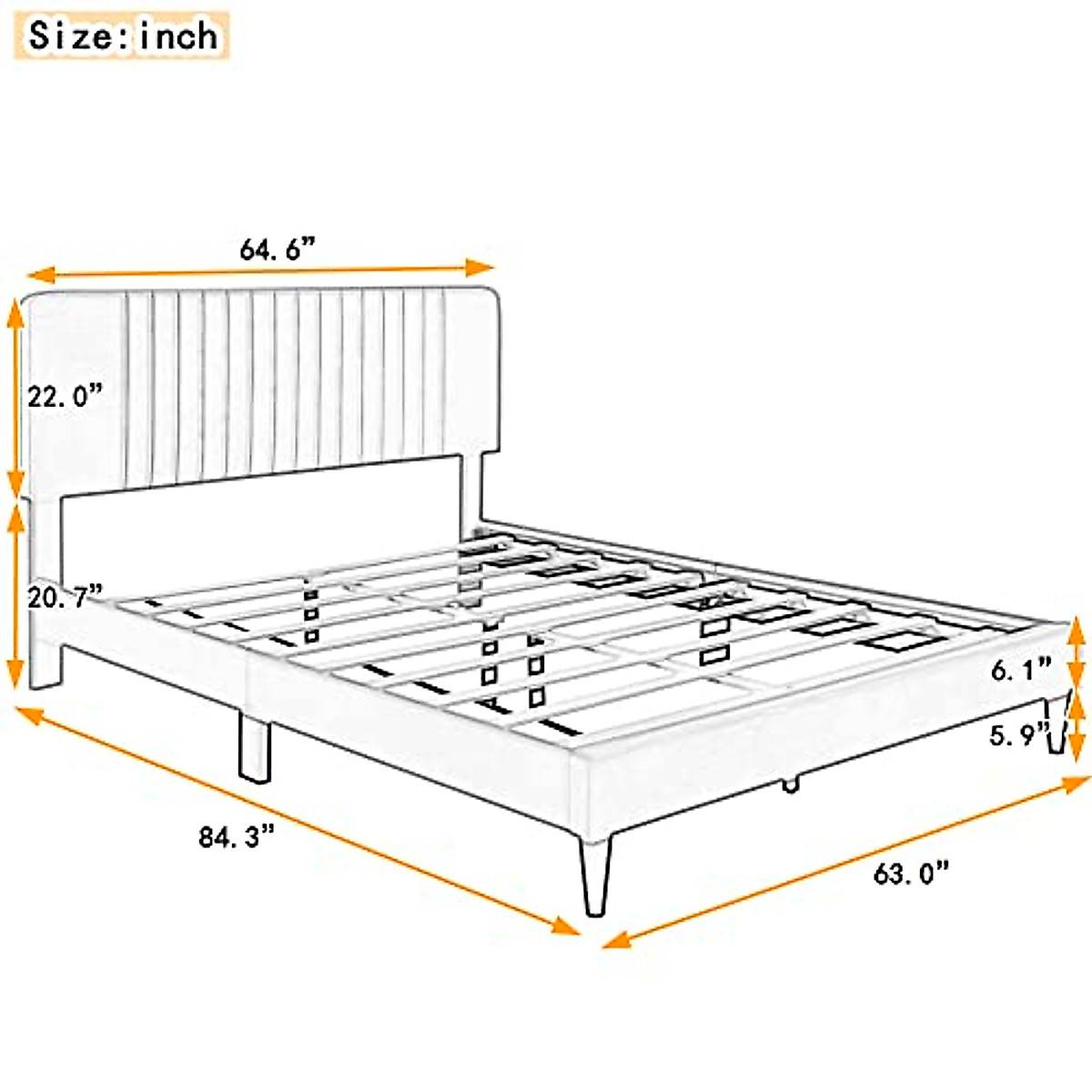 OPTOUGH Queen Upholstered Platform Bed with Headboard, Velvet Queen Size Bed Frame with Wooden Slats/Noise-Free/No Box Spring Needed, Green