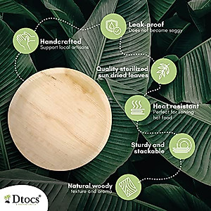 Dtocs Palm Leaf Plate 9 Inch Dinner Plate [50], 7" Dessert [50]