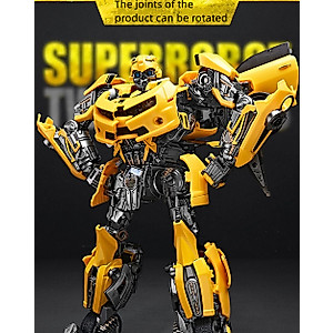 Lcfd Alloy Deformation Car Toys, 11 inch Big Size Movie Version, Manual Deformation Car Model Robot Toy, Action Figures,Exquisite Packaging, Gift for Fans (Bee Robot)