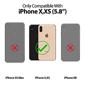 GOOSPERY Magnetic Secure Bumper Compatible with iPhone Xs Case/iPhone X Case, Card Holder Wallet Case, Easy Magnet Auto Closure Dual Layer Protection Sleek iPhone Case Sticky Mirror – Purple