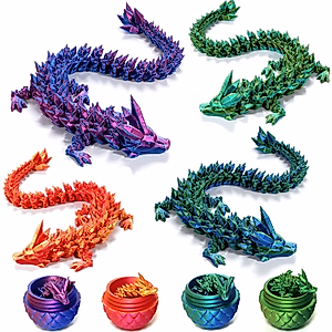Zobetro Easter Basket Stuffers, 3D Printed Dragon Surprise Egg, Executive Dragon Fidget Desk Toys Decorative Easter Egg Fillers Easter Gifts for Boys Kids Home Decor(Green)
