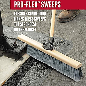 Weiler 44600 Pro-Flex 24" Block Size, Flagged Gray Polystyrene Fill, Sweep, Natural