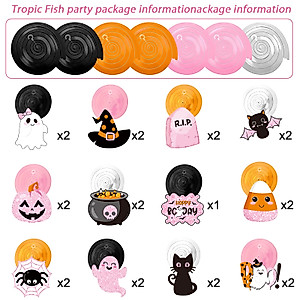 Halloween Hanging Swirl Decorations Happy Boo Day Party Witch Pumpkin Ghost Cutout Halloween Decors for Kids School Room Office Halloween Supplies (Happy Booday)