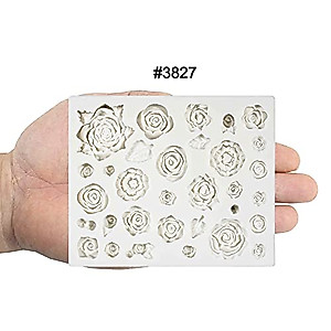 Funshowcase 32 Cavity Roses Flower Fondant Candy Silicone Mold for Sugarcraft Cake Decoration, Cupcake Topper, Polymer Clay, Soap Wax Making, Resin Jewelry Casting Crafting Projects