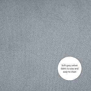 Linon Light Grey Velvet Gold Metal Base McAllister Accent Chair