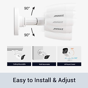 ANNKE TVI Surveillance Camera with Full Color Night Vision, 1080P HD Analog Security Video Camera with Smart Array LED, 3.6MM Lens, IP67 Weatherproof for Indoor and Outdoor Use