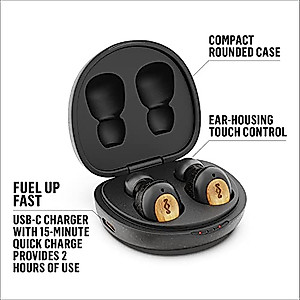House of Marley Champion: True Wireless Earbuds with Microphone, Bluetooth Connectivity, 28 Hours Total Playtime, and Sustainable Materials