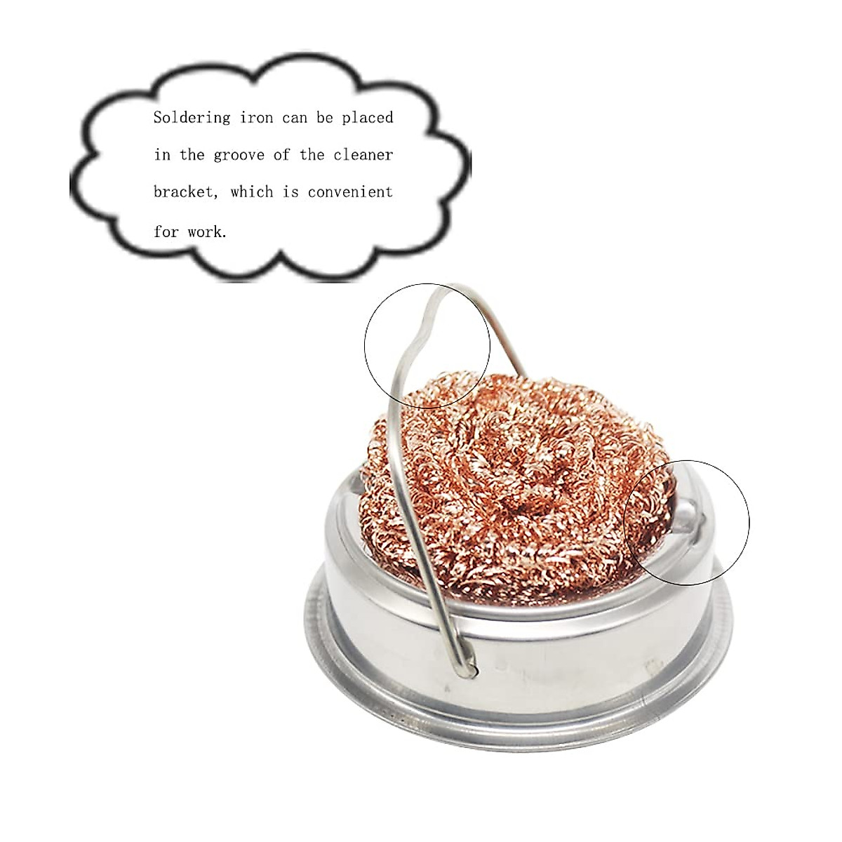 Soldering Tip Cleaner, Soldering Iron Tip Cleaner and Cleaning Copper Wire Ball Kit, Wipe the Soldering Iron and Soldering Iron Tip with Clean Copper Wire Ball, No Water is Needed